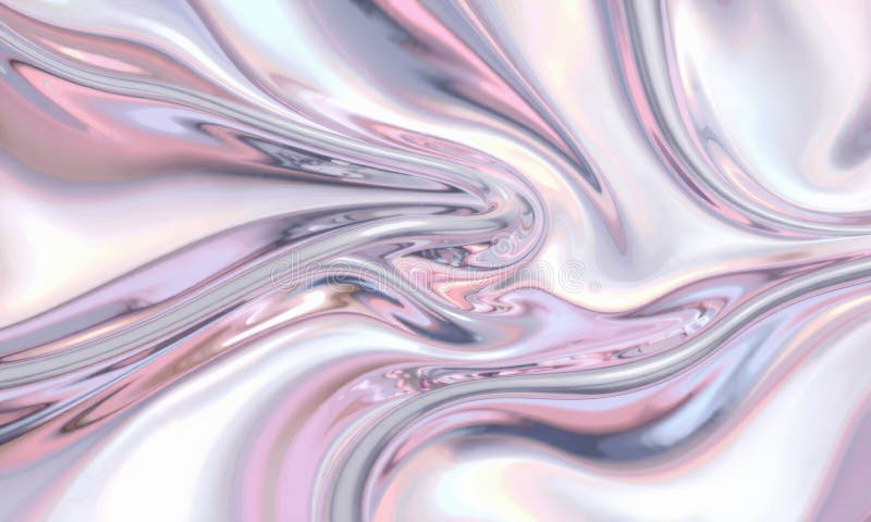 Mesmerizing Holographic Wave Background Featuring Swirling Pastel Colors of Pink, Silver, and ...