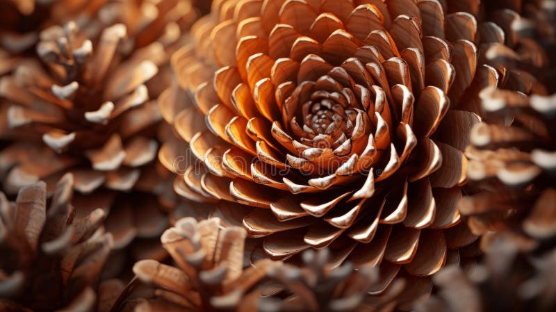 Mesmerizing Hyper Zoom into the Texture of a Pinecone Stock ...