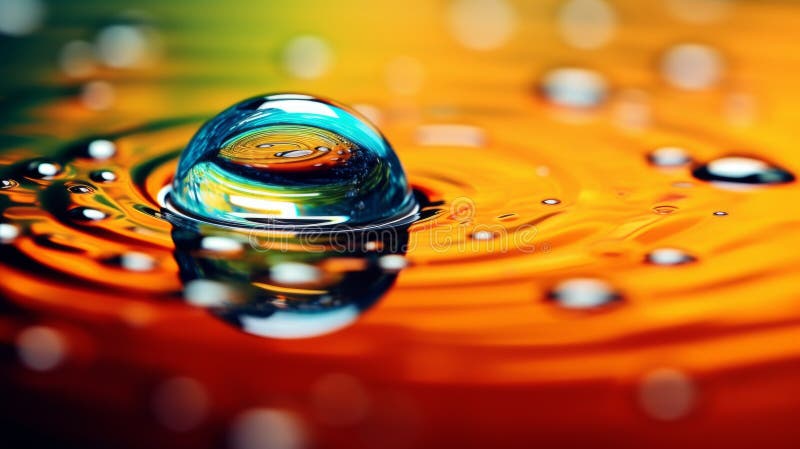 Mesmerizing Hyper Zoom into a Water Droplet on Glass Stock Illustration ...