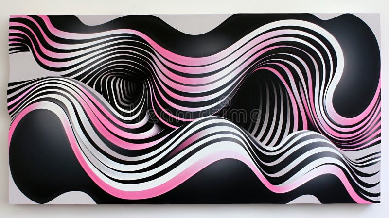 Mesmerizing and Hypnotic Pattern of Abstract Pink, Black, and White ...
