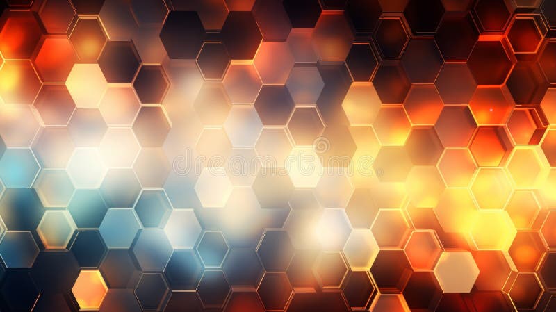 Mesmerizing Illuminated Hexagon Pattern Abstract Background with Depth ...