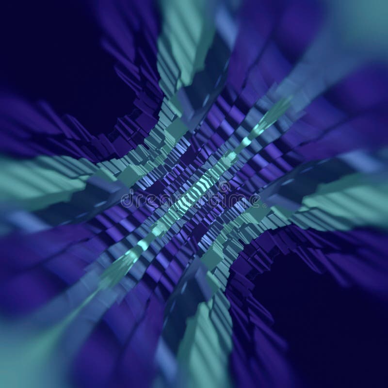 A Mesmerizing Illustration of Blue and Purple Rectangular Elements. 3d ...