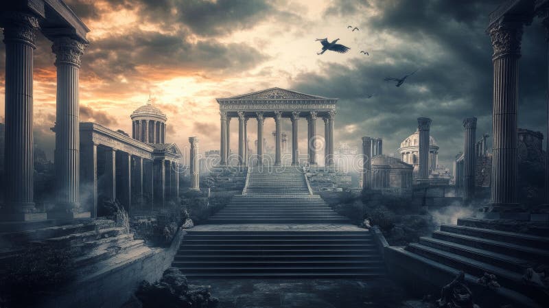 Mesmerizing Image of an Ancient Roman Temple Featuring Intricate ...