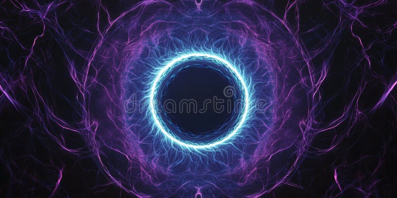 Mesmerizing Image of a Bright White Ring Radiating Light Blue Energy ...