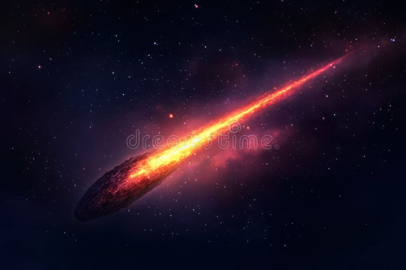 Stunning Cosmic Comet Streaking through Deep Space Stock Illustration ...
