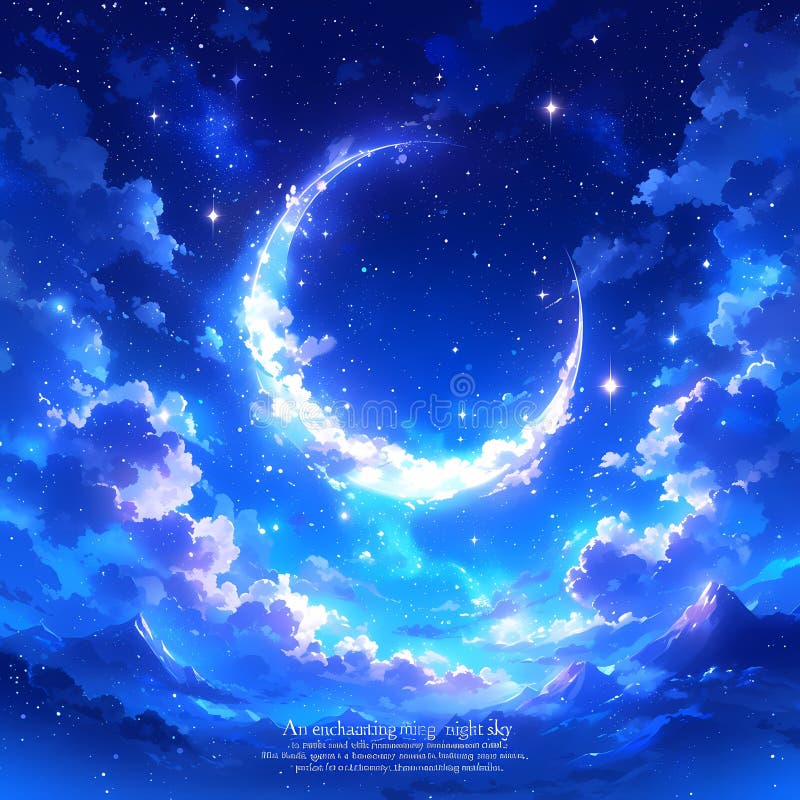 Beneath the Enchanted Moonlight Stock Illustration - Illustration of ...