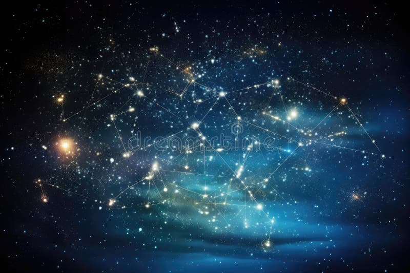 Starry Night Sky with Constellation Patterns, AI Generated Stock ...