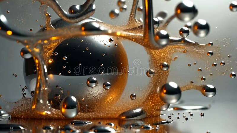 Liquid Metal Sphere: a Stunning Visual of a Chrome Ball with Splashing ...