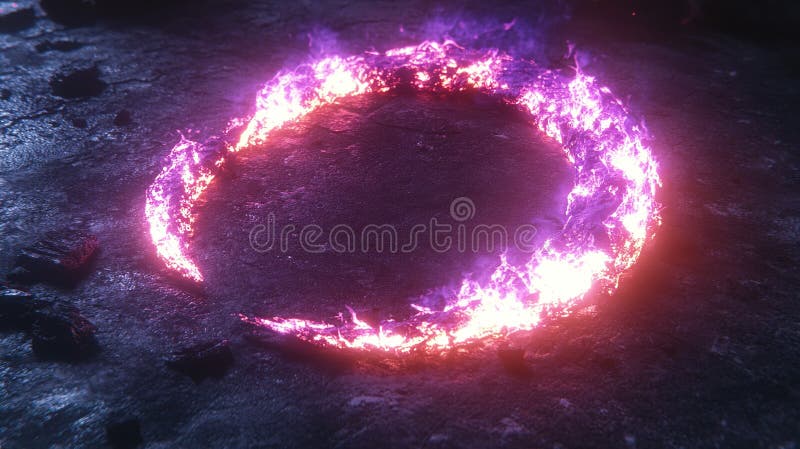 Fiery Ring of Magic stock illustration. Illustration of pink - 368544047