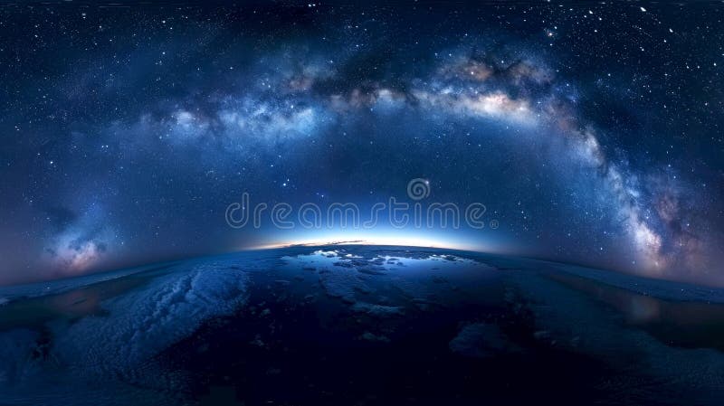 Stunning View of Earth from Space with Cosmic Stars in the Background ...