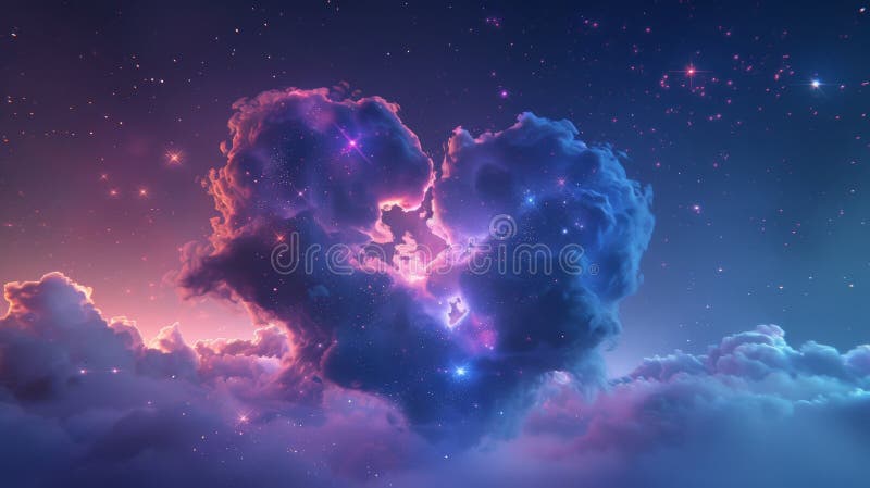 Stunning Nebula Cloud Formation in Outer Space, Generative AI Stock ...