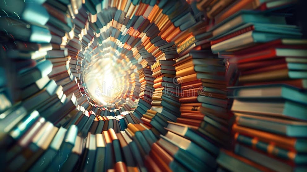 Abstract Vortex of Books - Generative AI Stock Photo - Image of ...