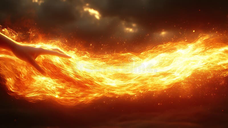 Hand of Fire stock illustration. Illustration of imagination - 372513797