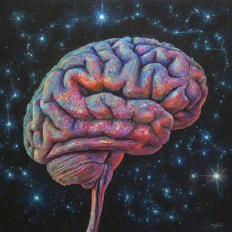 Cosmic Brain: a Celestial Mind Stock Illustration - Illustration of ...