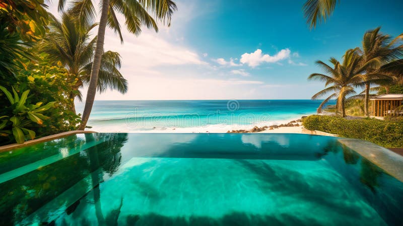 A Mesmerizing Image of a Luxurious Infinity Pool, Stock Illustration ...