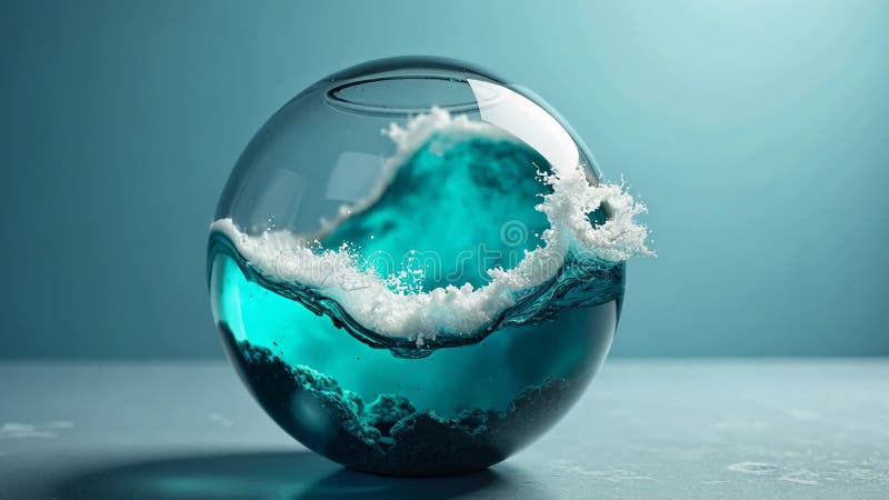Ocean in a Glass Sphere: a Captivating Miniature Seascape Stock Footage ...