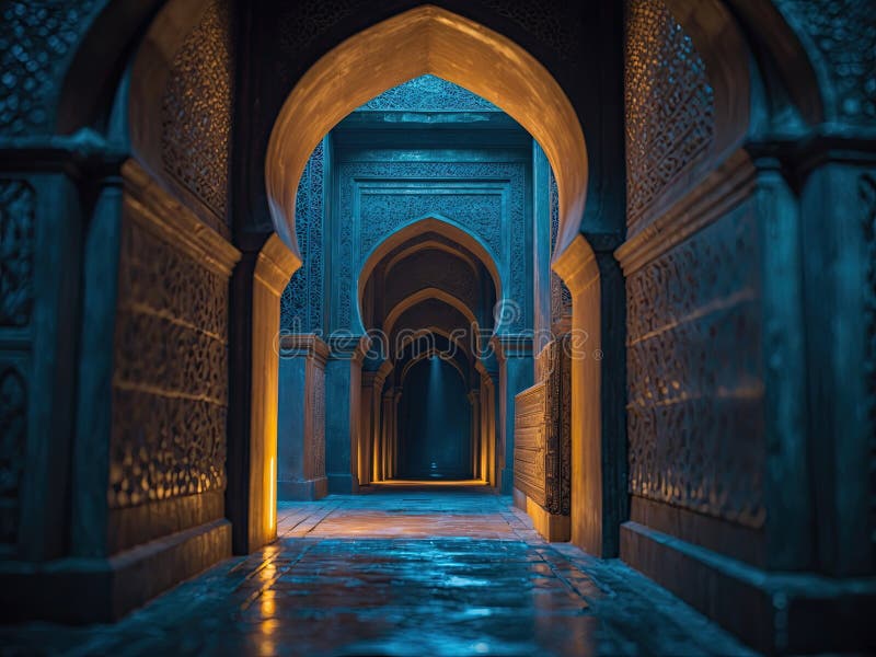 Mesmerizing Image of Mosque Corner with Beautiful Decoration Stock ...