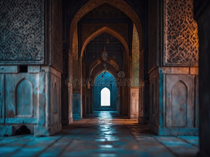Mesmerizing Image of Mosque Corner with Beautiful Decoration Stock ...