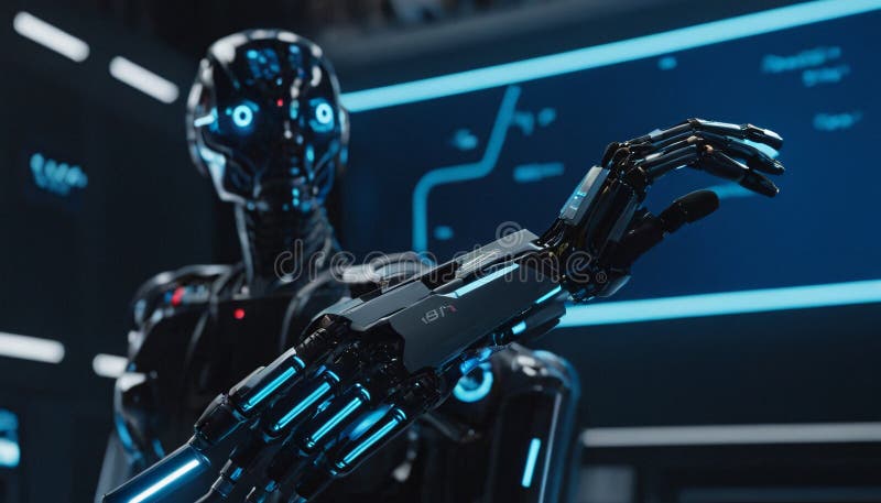 The Cybernetic Nexus: an Autonomous AI Interface Stock Illustration ...