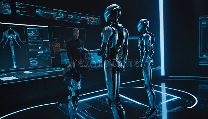 The Cybernetic Nexus: an Autonomous AI Interface Stock Illustration - Illustration of history ...