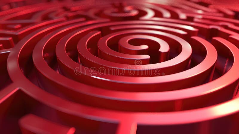 Mesmerizing Image of a Red Maze Featuring a Central Circle, an ...