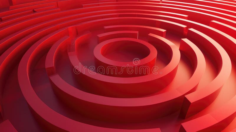 Mesmerizing Image of a Red Maze Featuring a Central Circle, an ...