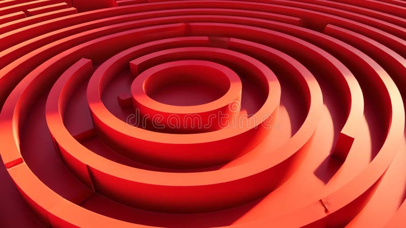 Mesmerizing Image of a Red Maze Featuring a Central Circle, an ...