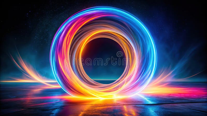 Enthralling Double Exposure Circular Light Trails in a Dreamlike ...