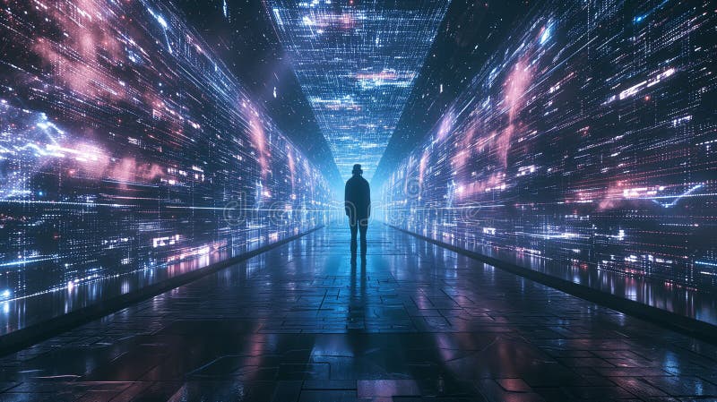 The Cyber Pathway stock illustration. Illustration of streams - 317100891