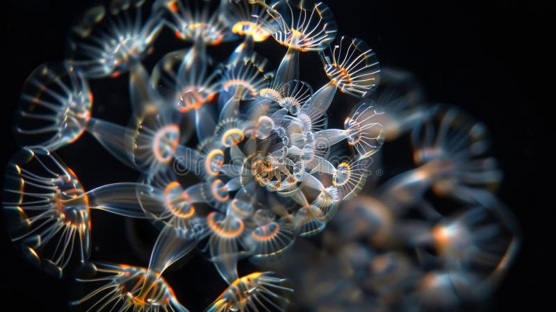 A Mesmerizing Image of a of Tiny Transparent Creatures Swimming ...