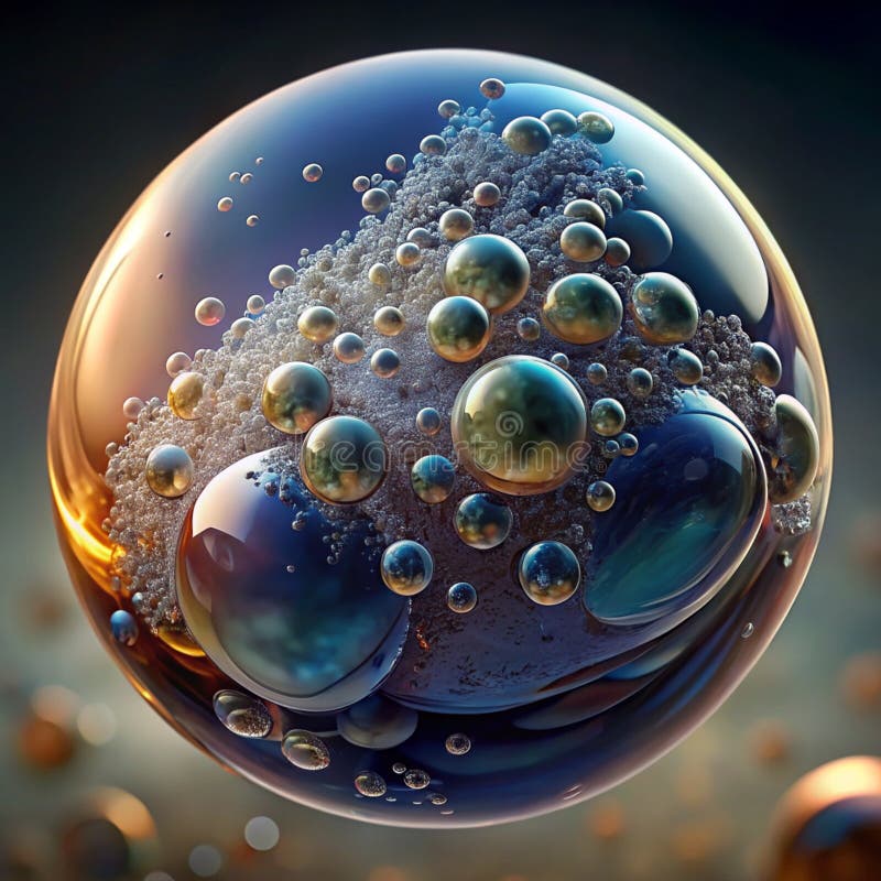 A Mesmerizing Image of a Translucent Bubble Stock Illustration ...