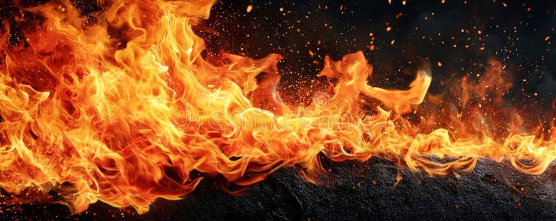 A Mesmerizing Image of Vibrant Red and Orange Fire Flames Dancing ...