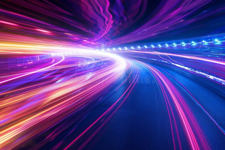 Mesmerizing Journey through Cosmic Rays, Morphing Lines, Generative AI Stock Illustration ...