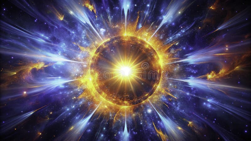 Mesmerizing 4K 60fps Animated Sunburst a Rotating Deep Blue Nebula Loop ...