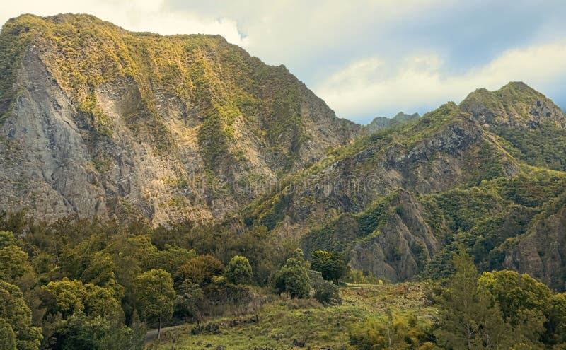 Mesmerizing Landscape of Rugged Mountains Covered in Greenery Stock ...