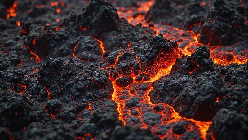 Mesmerizing Lava Flow on Volcanic Rock Stock Illustration ...