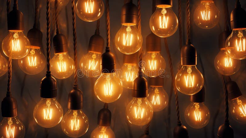 Mesmerizing Light Bulb Pattern Stock Illustration - Illustration of ...