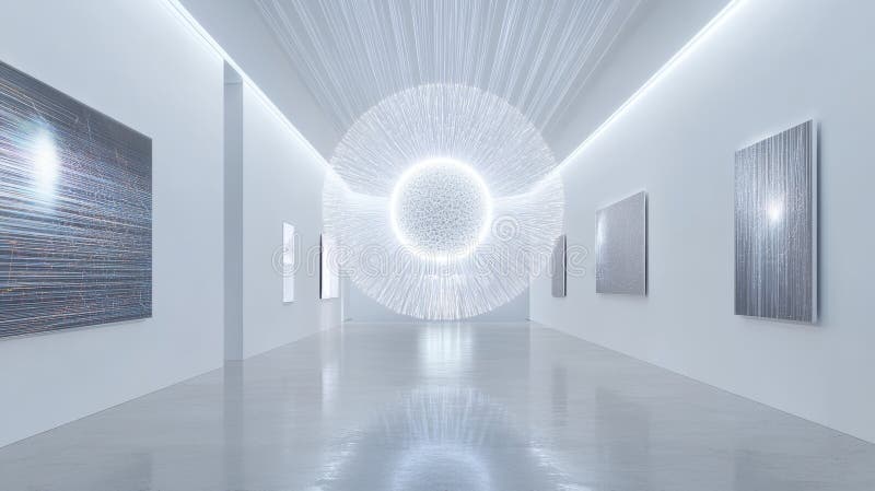 Mesmerizing Light Installation in a Modern Art Gallery Hallway with ...