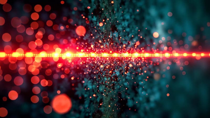 Mesmerizing Lights a Seamless Loop of Abstract Red and Teal Particle ...