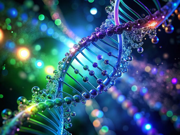 A Mesmerizing Lowlight Abstract Representation of a DNA Spiral ...