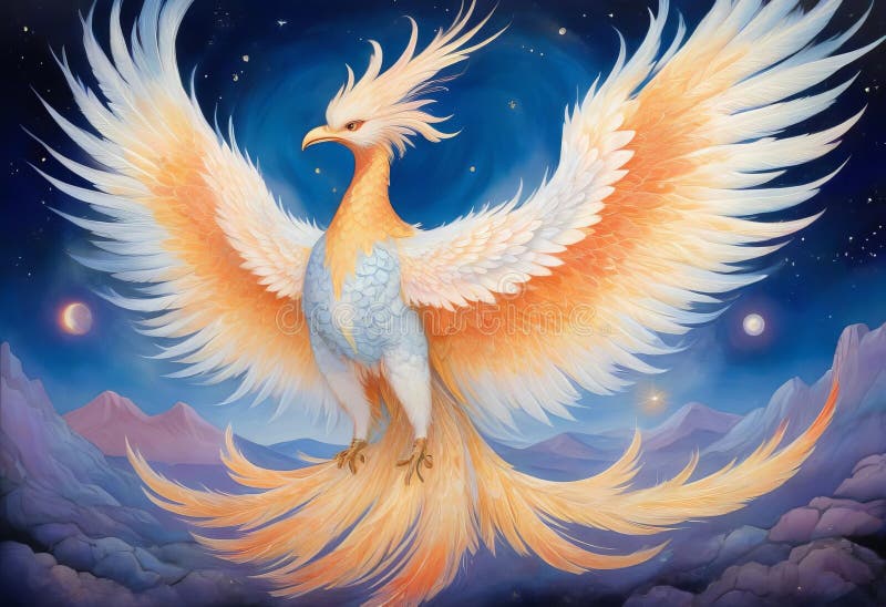 A Mesmerizing Lunar Phoenix Stock Illustration - Illustration of ...
