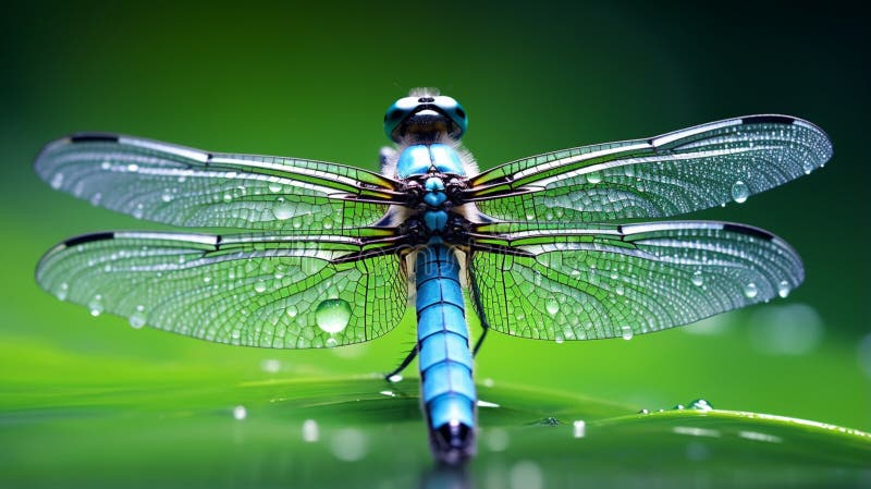 A Mesmerizing Macro Shot of Dewdrops on a Dragonfly S Translucent Wings ...