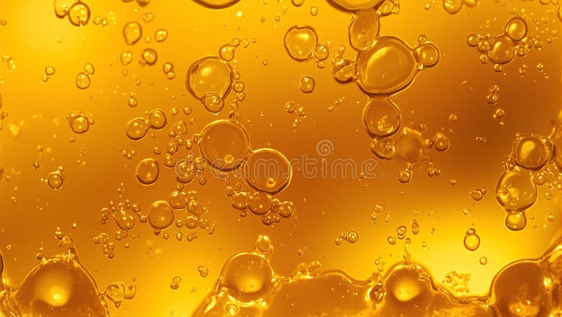 Mesmerizing Macro View Air Bubbles in Amber Resin Reflecting Light ...