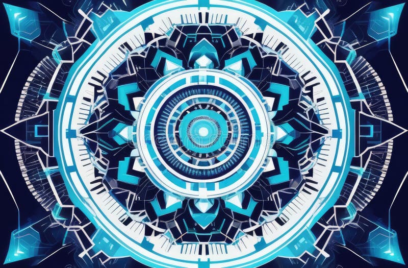 Mesmerizing Mandala in Cybernetic Style through Geometric Abstraction ...