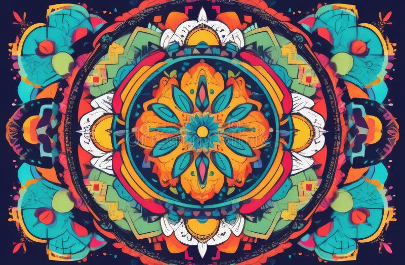 Mesmerizing Mandala in Illustration Style through Geometric Abstraction ...