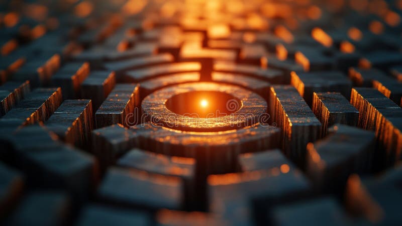 A Mesmerizing Maze Design with Glowing Center, Showcasing Intricate ...