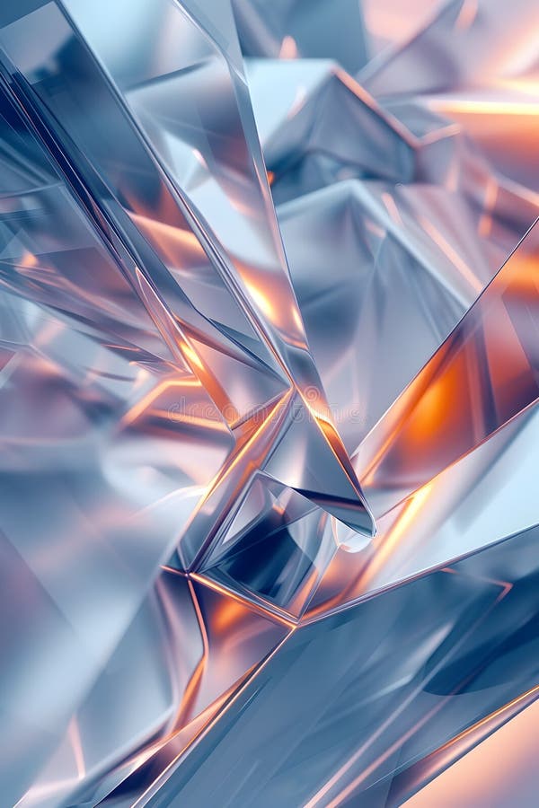 Mesmerizing Metallic Geometric Abstract Art with Overlapping Angular ...