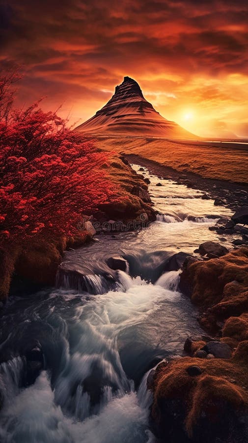 Mesmerizing Misty Sun Landscape Photography, Generative AI Stock ...