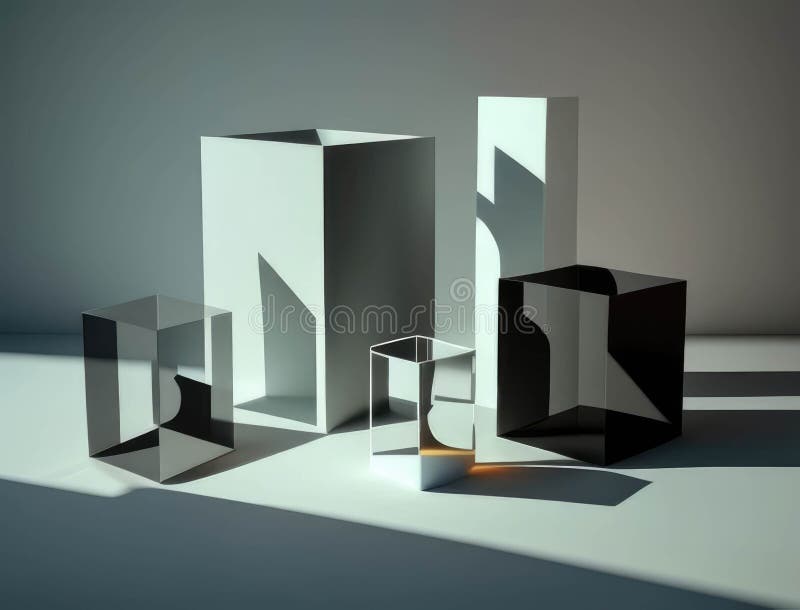 A Mesmerizing Mix of Light and Shadow. AI Generation Stock Illustration ...