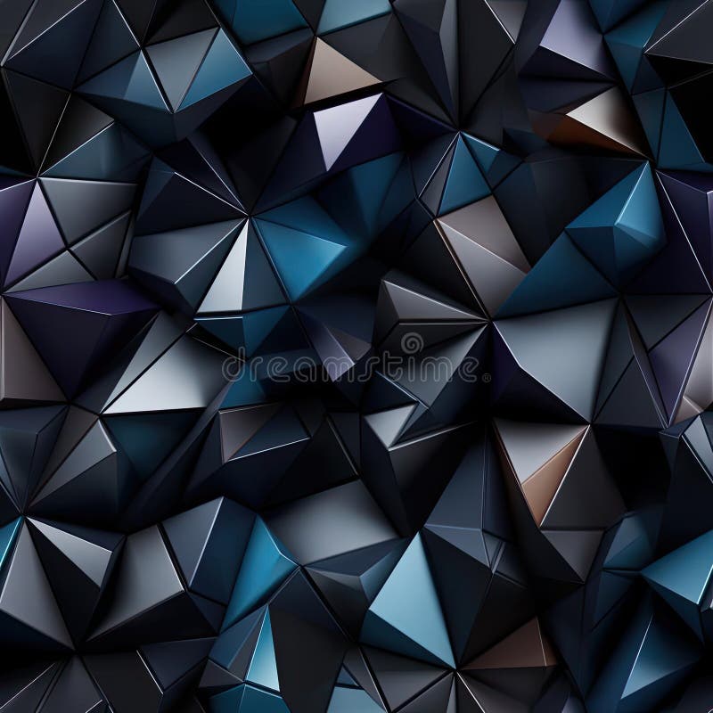 Mesmerizing Mosaic of Black and Blue Triangular Shapes (tiled) Stock ...
